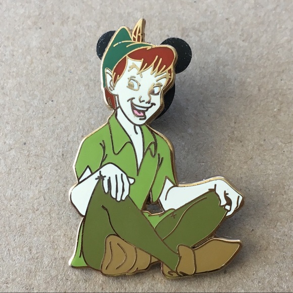 Disney | Jewelry | Disney Sitting Peter Pan Enamel Pin | Poshmark